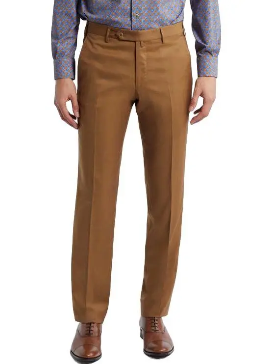 Zanella Parker Platinum Super 130's Gabardine Dress Pants - Rust / Copper