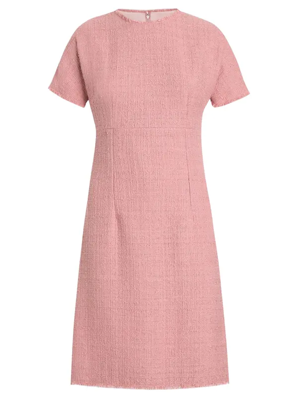 Dolce & Gabbana Raschel Tweed Midi Dress With Logo - Pink