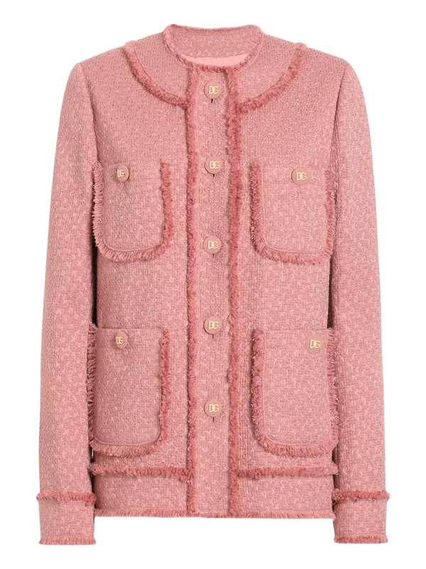 Dolce & Gabbana Single-breasted Raschel Tweed Jacket - Pink
