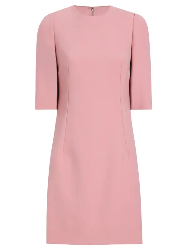 Dolce & Gabbana Wool Crepe Fit-and-flare Midi Dress - Pink