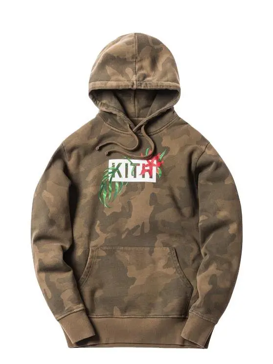 Kith In Bloom Classic Logo Hoodie - Woodland Camo