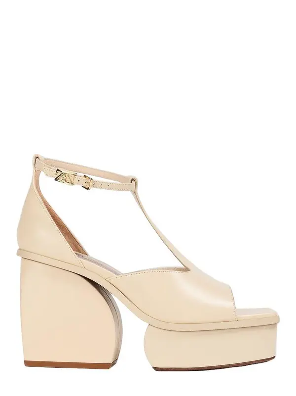 Zimmermann Embellished Leather Platform Sandals - Cream
