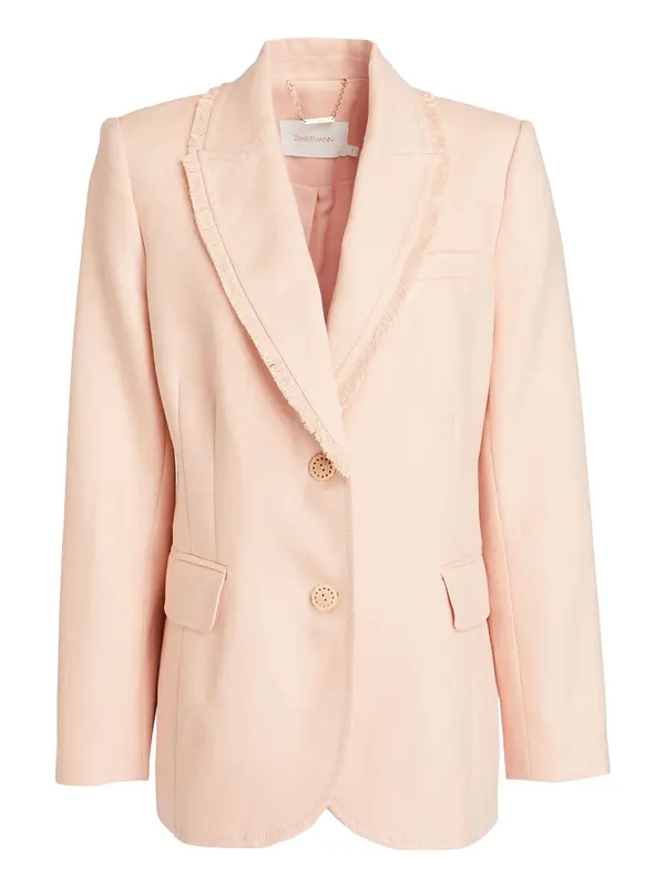 Zimmermann Linen-canvas Blazer - Blush