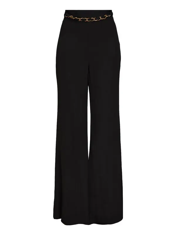 Zimmermann Embellished Crepe Flared Pants - Black