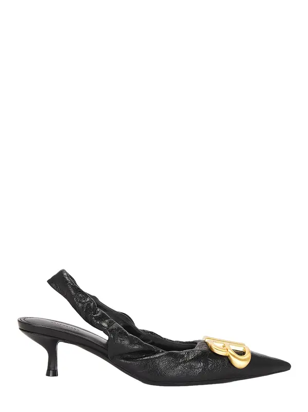 Balenciaga Monaco Slingback Pumps - Black & Gold