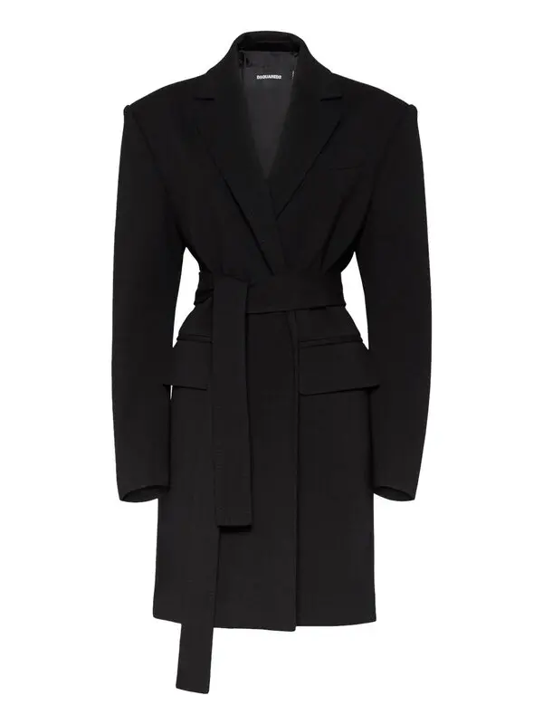 Dsquared2 Belted Coat - Black