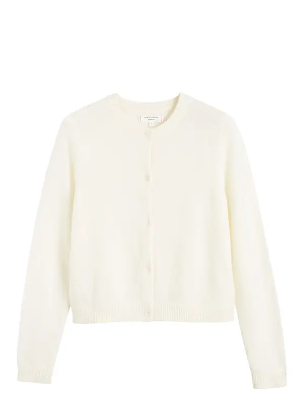 Chinti & Parker Cropped Cashmere Cardigan - Neutrals