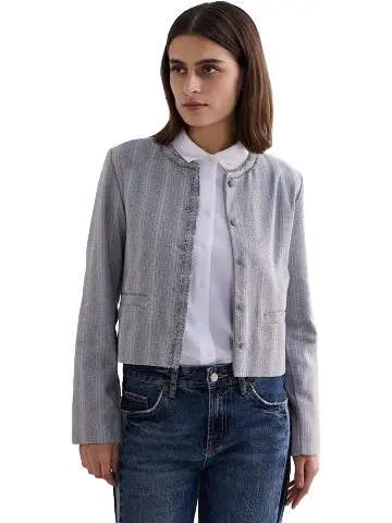 REISTOR Lady Jacket In Cotton Tweed - Steel Breeze