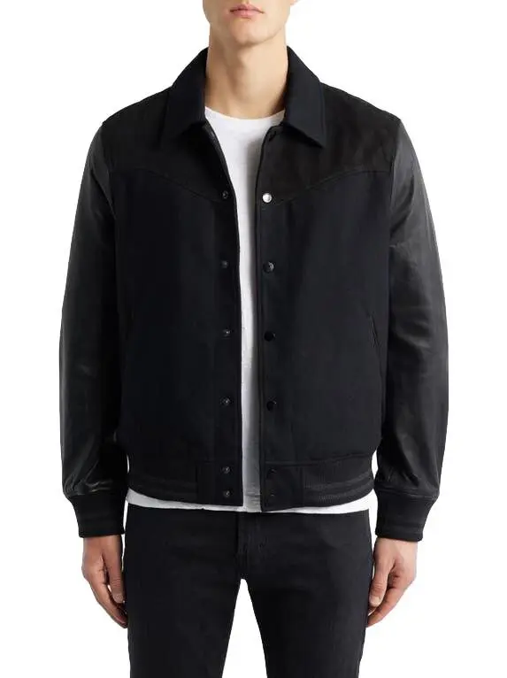 ALLSAINTS Pendleton Contrast Bomber Jacket - Black