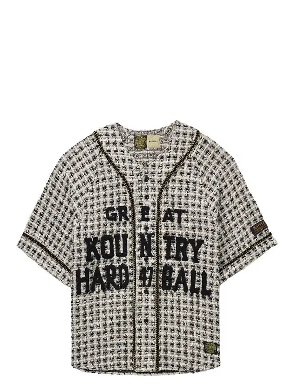 Kapital Great Kountry Appliquéd Embroidered Tweed Shirt - Gray