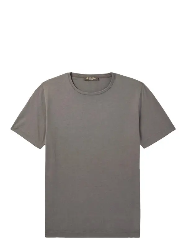 Loro Piana Silk And Cotton-blend T-shirt - Gray