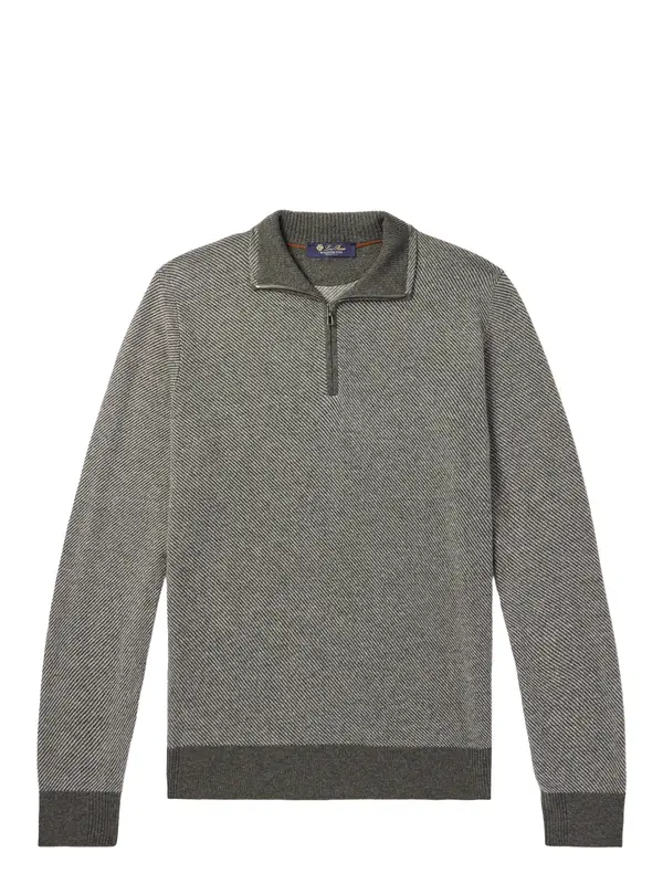 Loro Piana Roadster Cashmere Half-zip Sweater - Gray