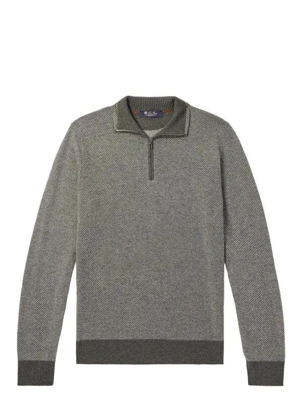 Loro Piana Roadster Cashmere Half-zip Sweater - Gray