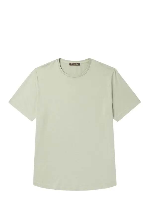Loro Piana Silk And Cotton-blend T-shirt - Green