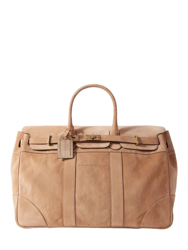 Brunello Cucinelli Panelled Suede Weekend Bag - Brown