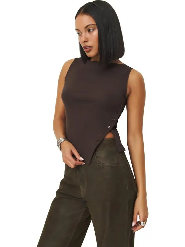 REFORMATION Hudson Knit Top - Brown