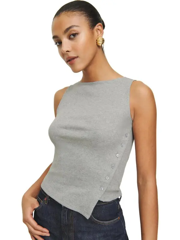 REFORMATION Hudson Knit Top - Grey