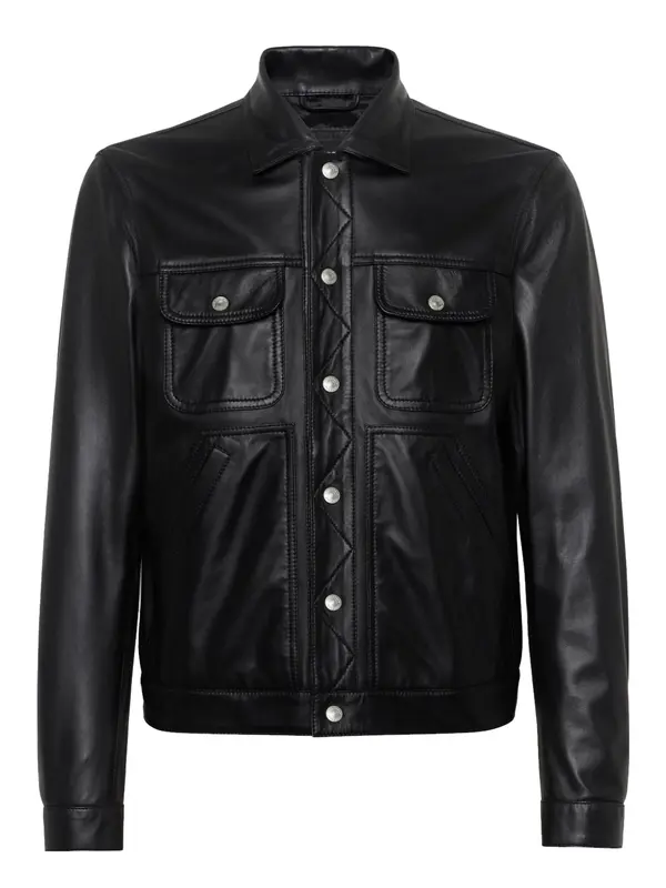 Dsquared2 Biker Leather Jacket - Black
