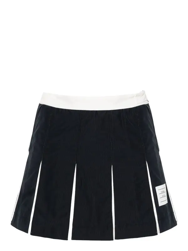 Thom Browne Pleated Ripstop Miniskirt - Blue
