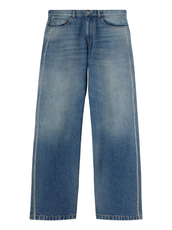 Palm Angels Curved Logo Loose-fit Jeans - Blue