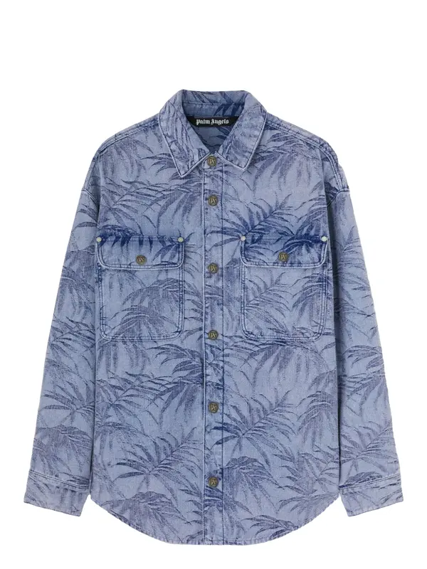 Palm Angels Palms Denim Shirt - Blue