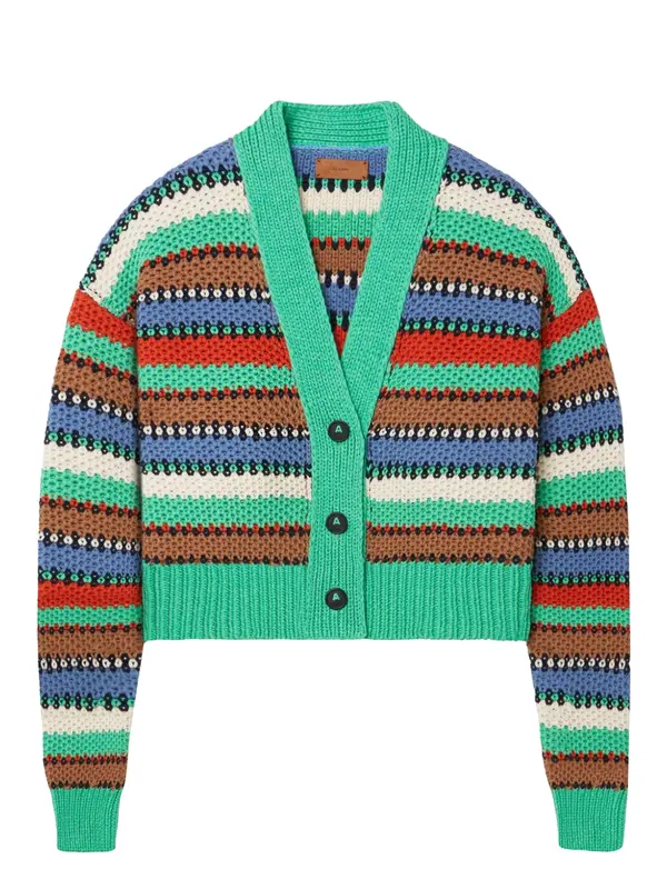 Alanui Striped Knit Cardigan - Green