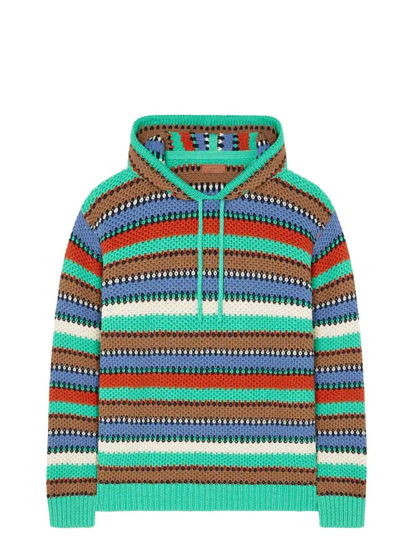 Alanui Striped Hoodie - Green