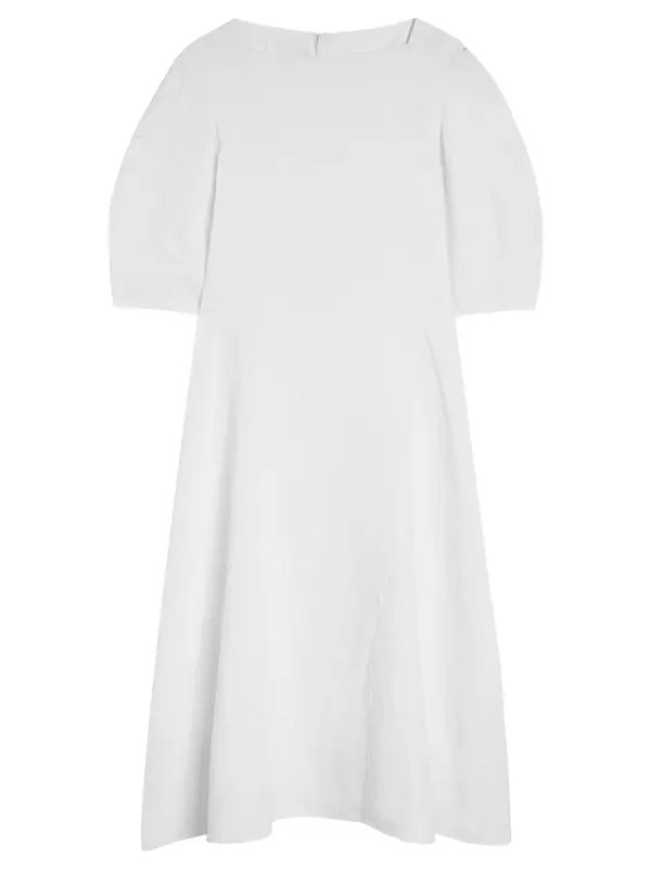 JIL SANDER Puff-sleeves Flared Dress - White