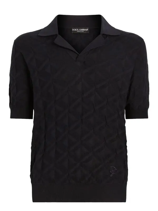 Dolce & Gabbana Knitted Polo Shirt - Blue