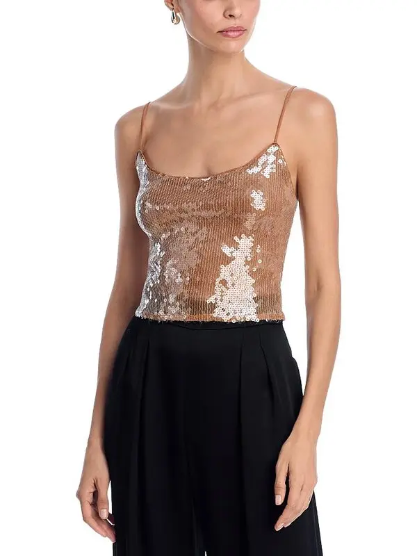 Bardot Ramira Sequin Camisole Top - Nude