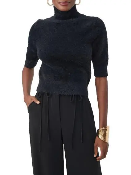 Trina Turk Mali Fuzzy Sweater - Black