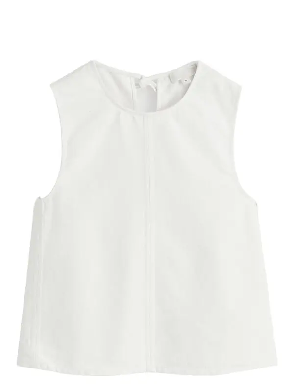 Cos Sleeveless Denim Top - White