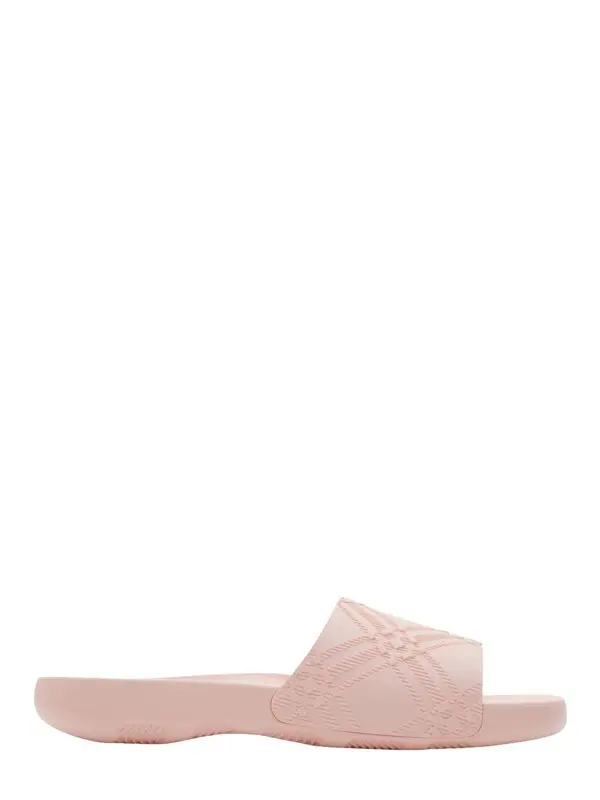 Burberry Checked Slides - Pink