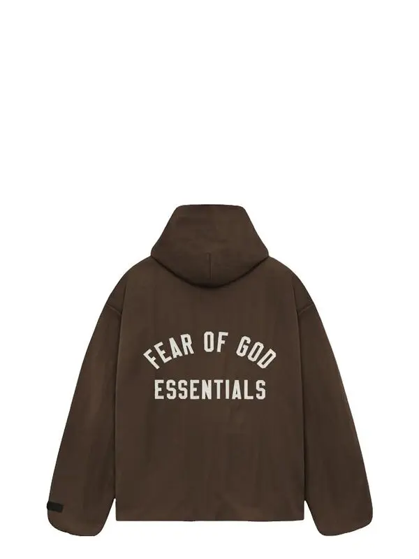 Fear Of God Essentials Textured Nylon Hooded Coaches Jacket - Brown