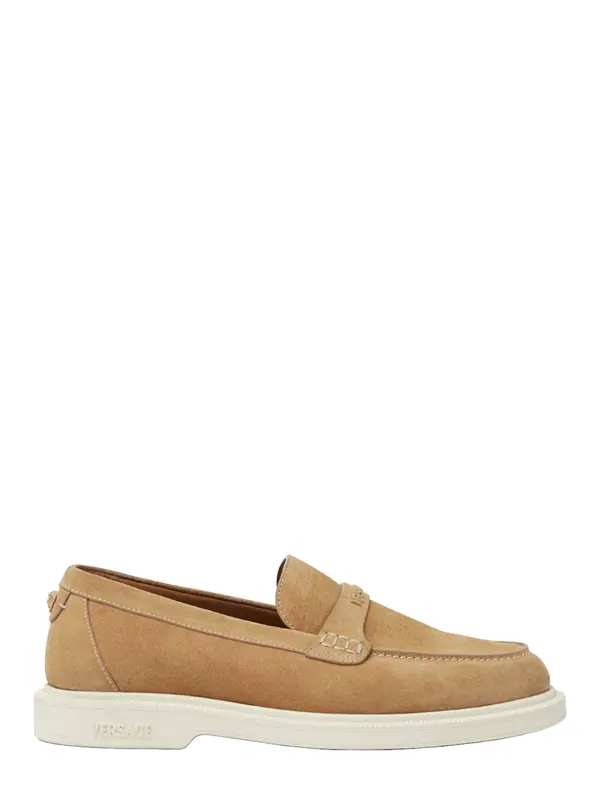 Versace Giuliano Suede Loafers - Neutrals