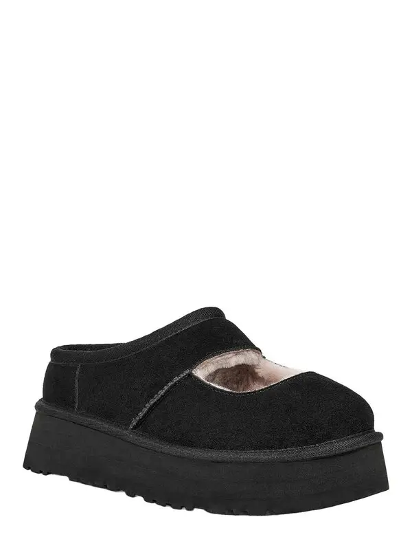 UGG Bea Shearling Lined Platform Mary Jane - Black