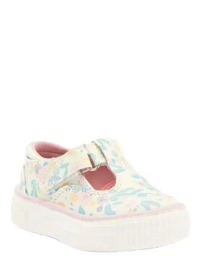 TUCKER + TATE Tabitha T-strap Flat - White Multi Floral