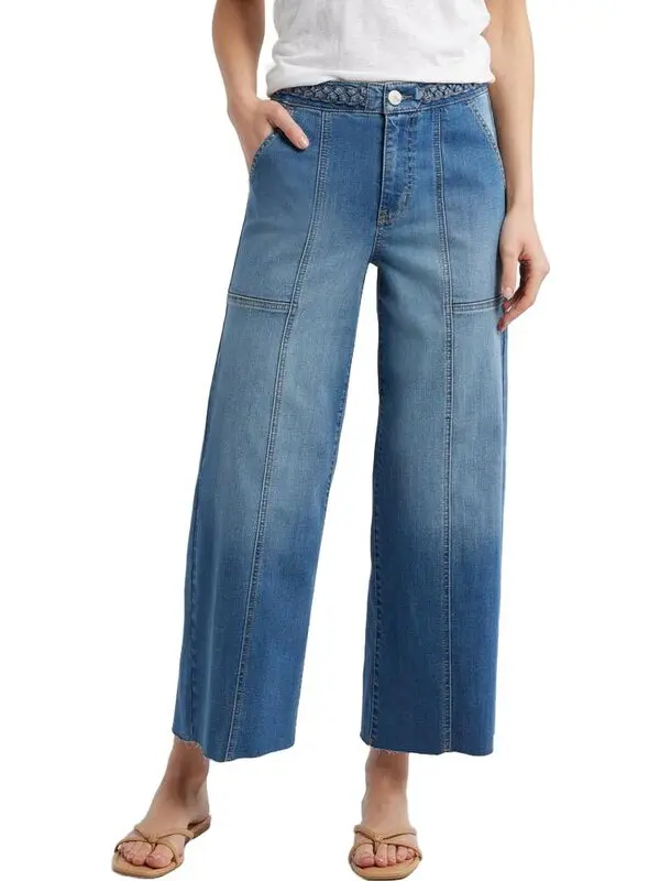 1822 Denim Raw Hem High-waist Wide-leg Jeans - Bolt