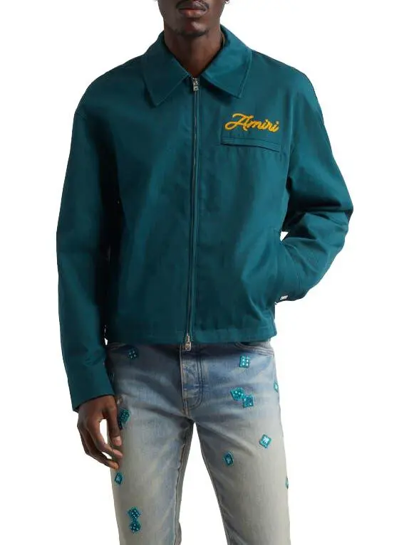 Amiri Pegasus Patch Zip Blouson Jacket - Evergreen
