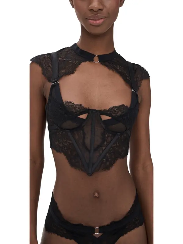 THISTLE AND SPIRE Minna Bodice Bra Top - Black