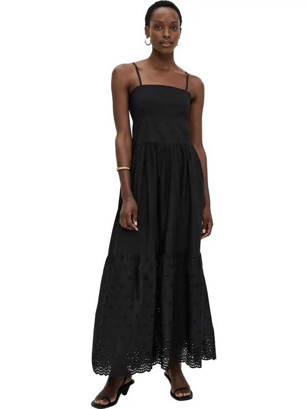 Playa Lucila Square Neck Maxi Dress - Black