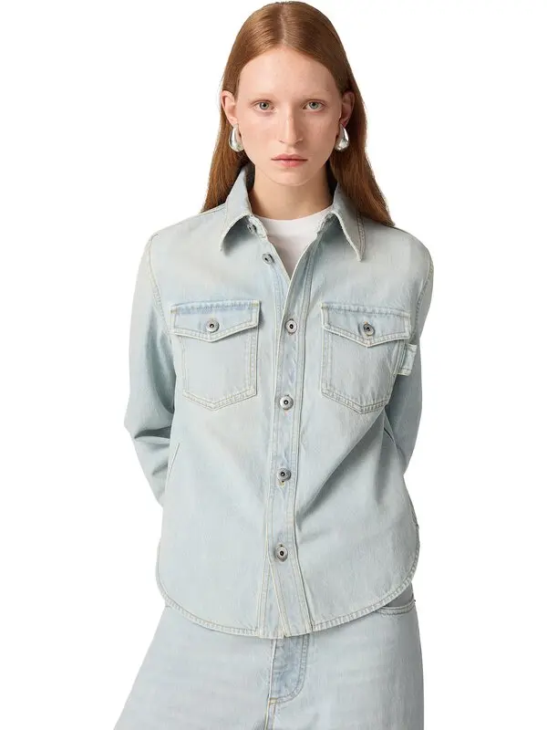 BOTTEGA  VENETA Bottega Veneta Bleached Denim Shirt - Light Blue