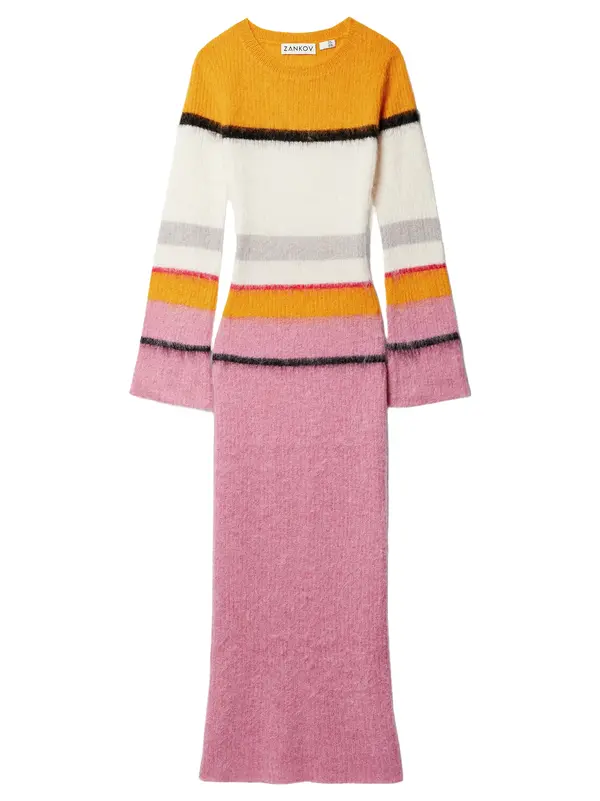 ZANKOV Matilda Striped Brushed Knitted Maxi Dress - Multi