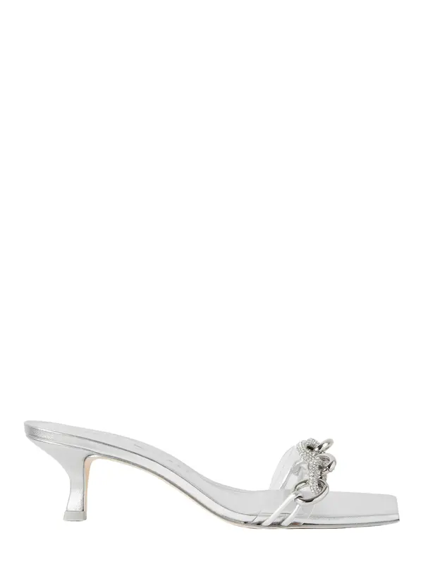 Cult Gaia Lynn Embellished Mules - Silver