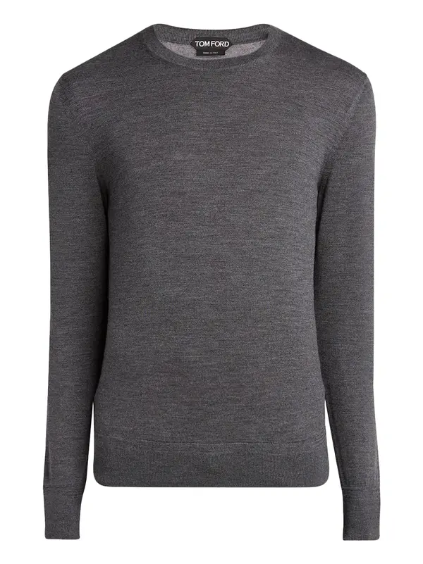 TOM FORD Fine Gauge Wool Crewneck Sweater - Dark Grey