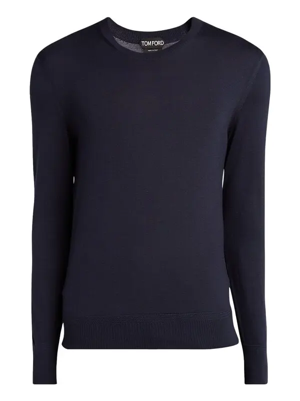 TOM FORD Fine Gauge Wool Crewneck Sweater - Ink Blue