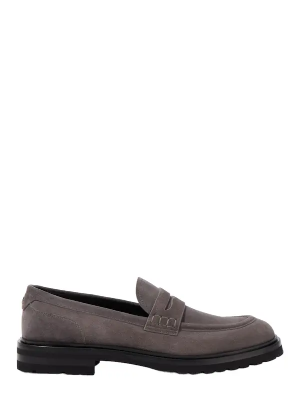 Dolce & Gabbana Altavilla Suede Penny Loafers - Grey