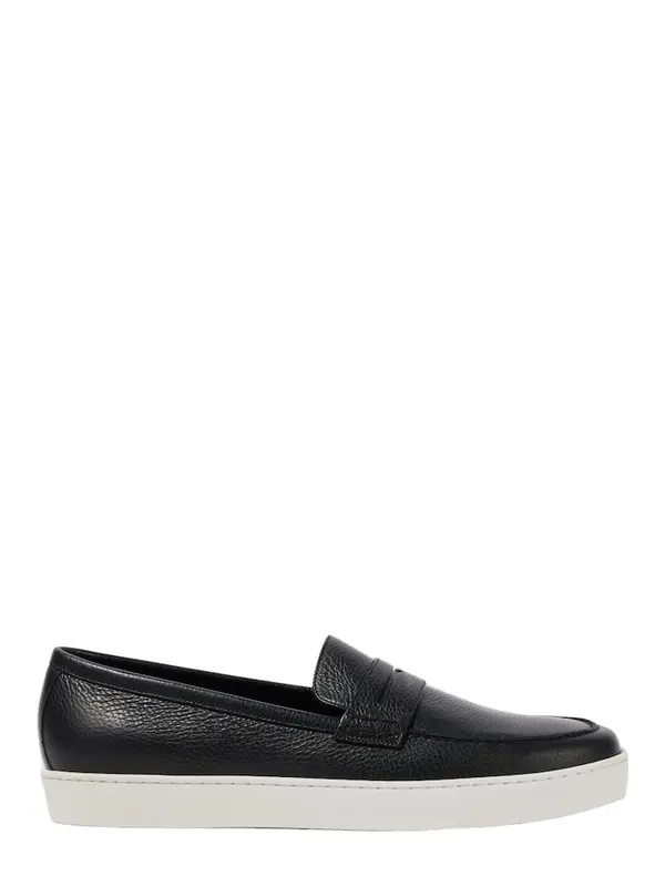 Manolo Blahnik Ellis Leather Loafers - Black