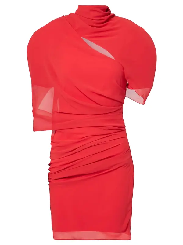 Jacquemus Castagna Draped Minidress - Scarlet