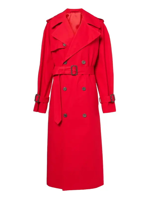 Wardrobe.NYC Cotton Trench Coat - Red